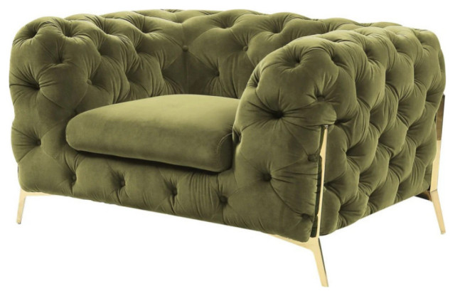 Jack Transitional Green Fabric Chair - Contemporary - Armchairs And ...