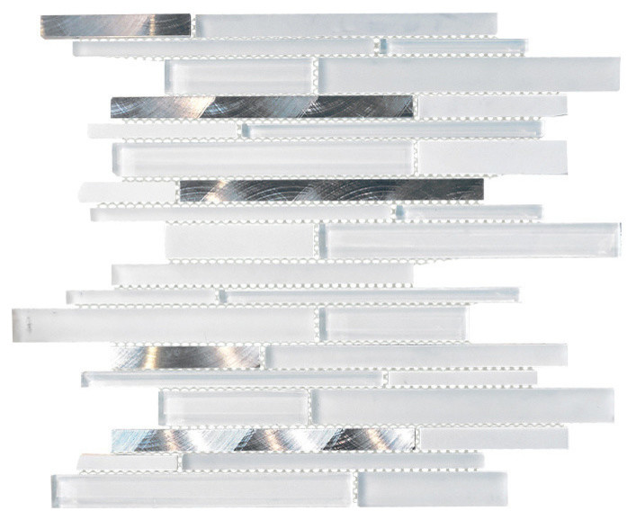 Saturn Mosaic Tile Sheet, White, Sample - Contemporary - Mosaic Tile ...