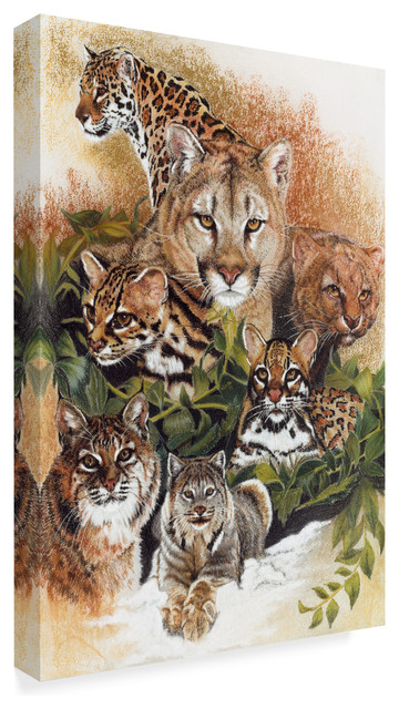 "Feline Rhapsody" by Barbara Keith, Canvas Art, 12"x19" - Contemporary ...