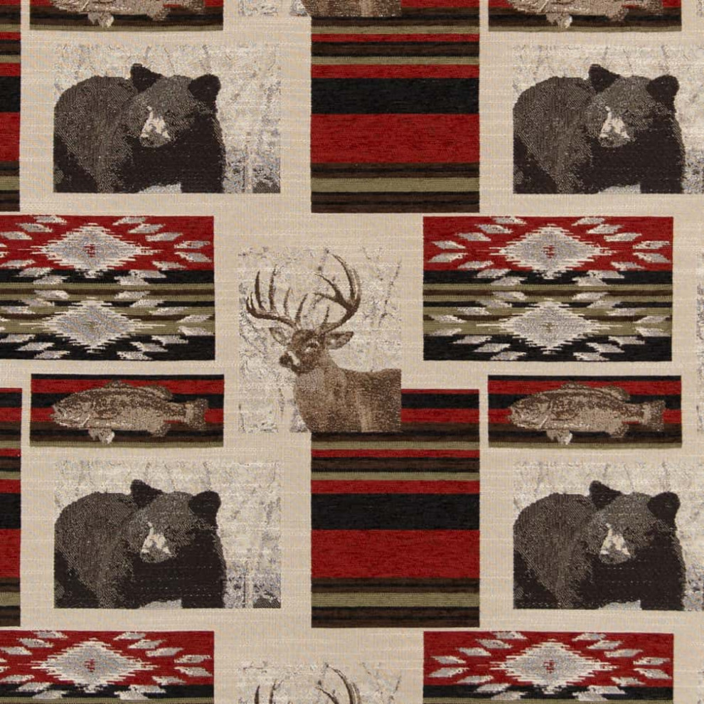 Red Novelty Tapestry woven Upholstery Fabric by the Yard, By The Yard ...