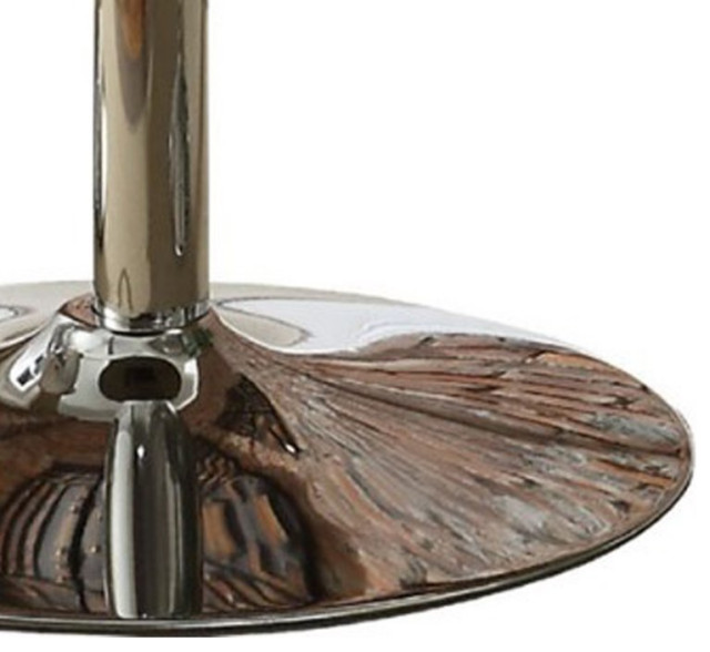 Bistro Dining Table, Chrome Pedestal Base & Round Faux Leather ...