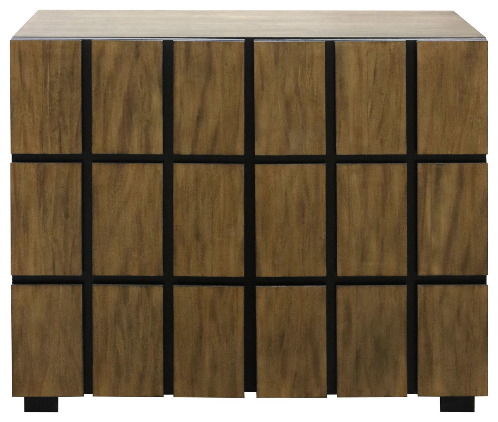 Cypress Brown Two Door Dimensional Squares Wooden Cabinet - Modern ...