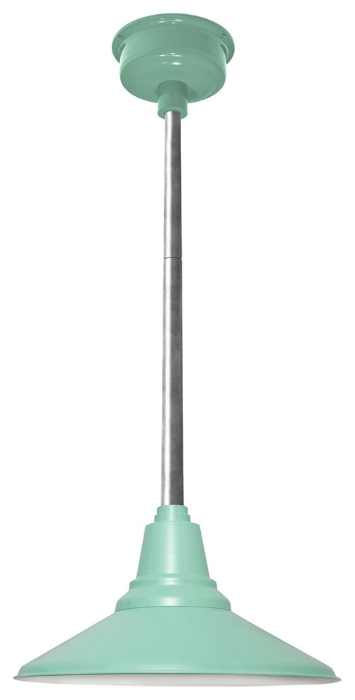 Calla LED Pendant Light With Galvanized Silver Downrod, 18" - Farmhouse ...