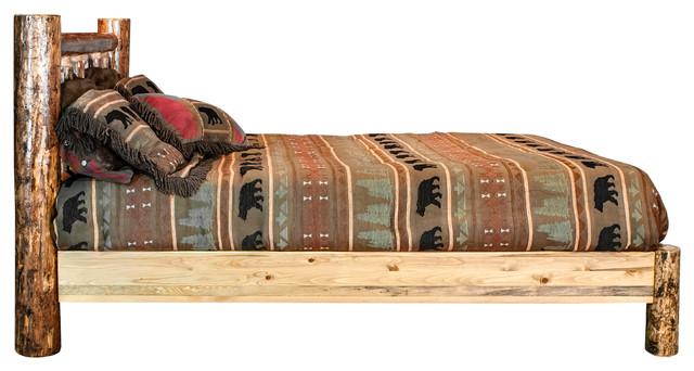 Glacier Country Collection Queen Platform Log Bed - Rustic - Platform ...