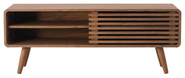 Wilson 46" Slat Low TV Stand - Midcentury - Entertainment Centers And ...