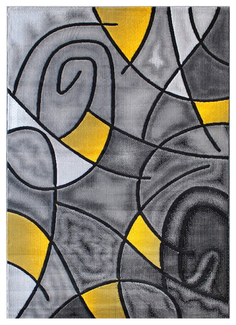 Flash Furniture Jubilee 8x10 Abstract Rug, Yellow, ACD-RGTRZ860-810-YL ...