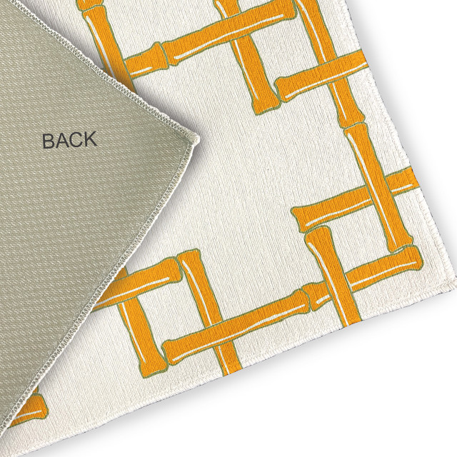 2' x 3' Bamboo Spring Chenille Indoor/Outdoor Rug, 5' Round - Asian ...