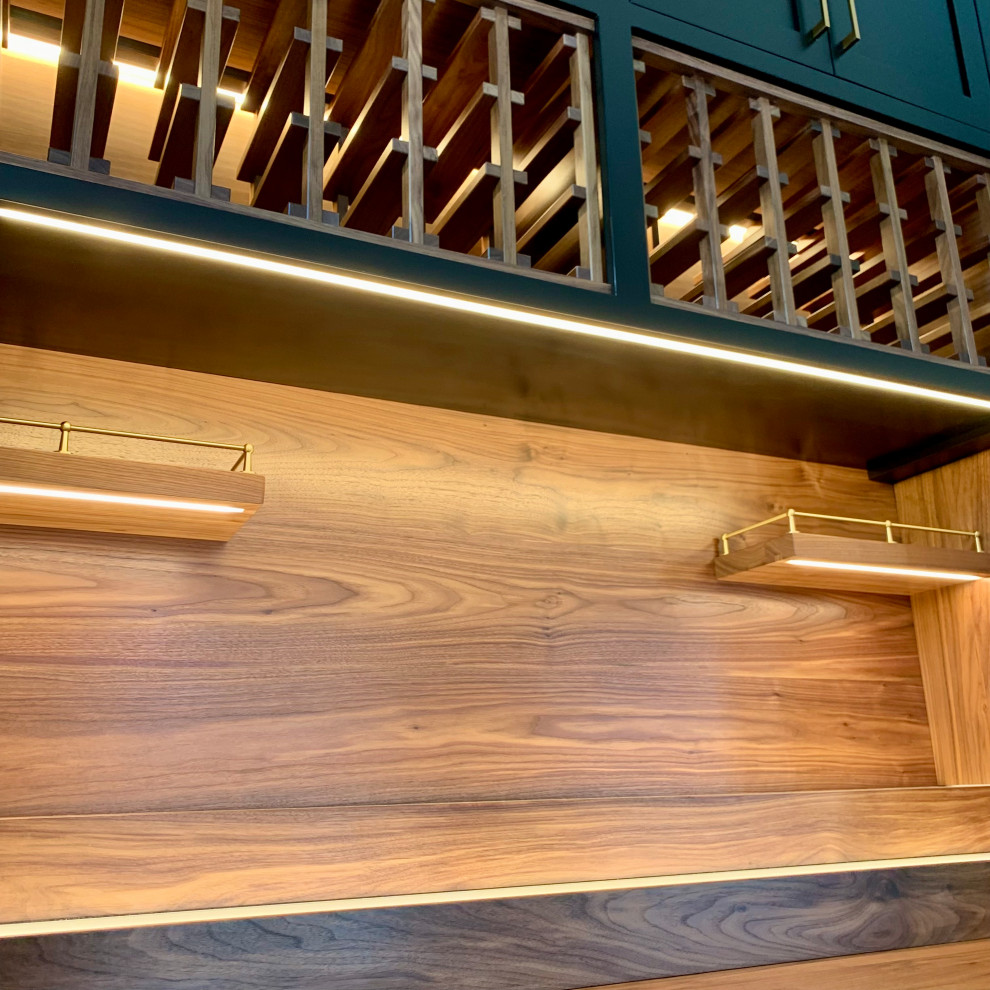 Black Walnut Home Bar w/ Custom LED Lighting - Modern - Home Bar ...