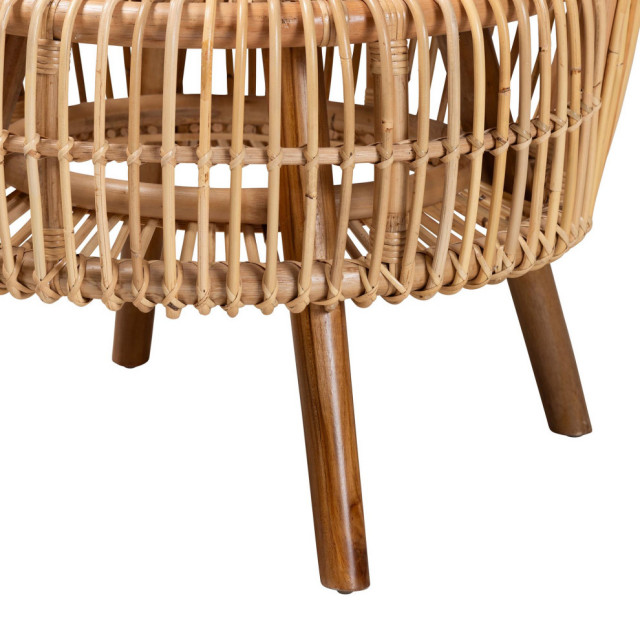 Adi Natural Rattan Lounge Chair, Wide Seat - Tropical - Armchairs And ...