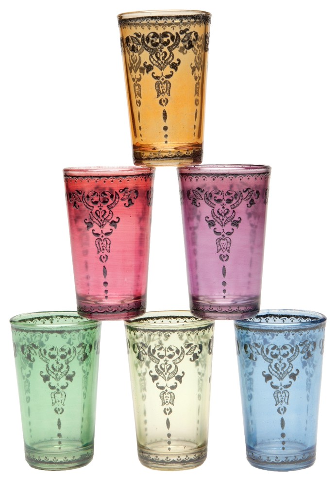 Zagora Full Color Tea Glasses - Transitional - Everyday Glasses - by ...