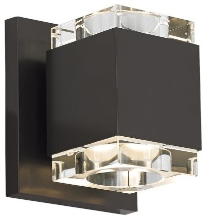Tech Lighting Voto LED830 Square Wall Sconce, Clear/White - Modern ...