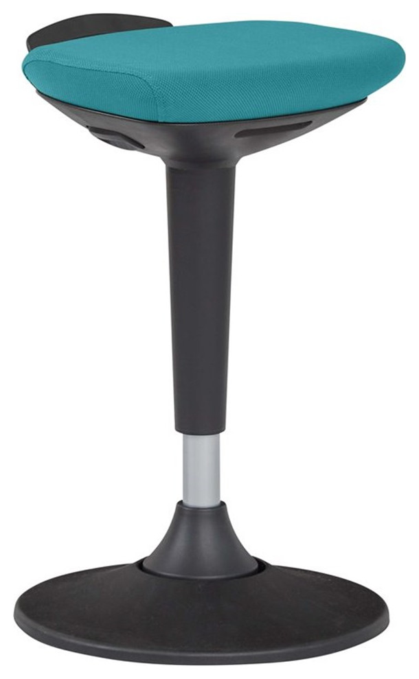 Unique Furniture Contemporary Fabric Seat Sit-Stand Stool in Teal Blue ...