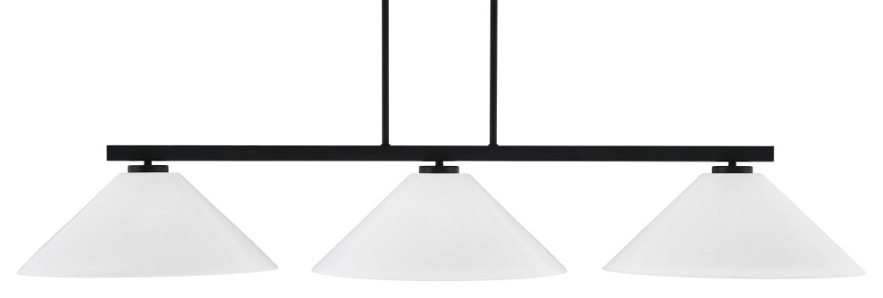 Atlas 3 Light Bar In Matte Black Finish With 16" White Marble Glass - Transitional - Kitchen ...