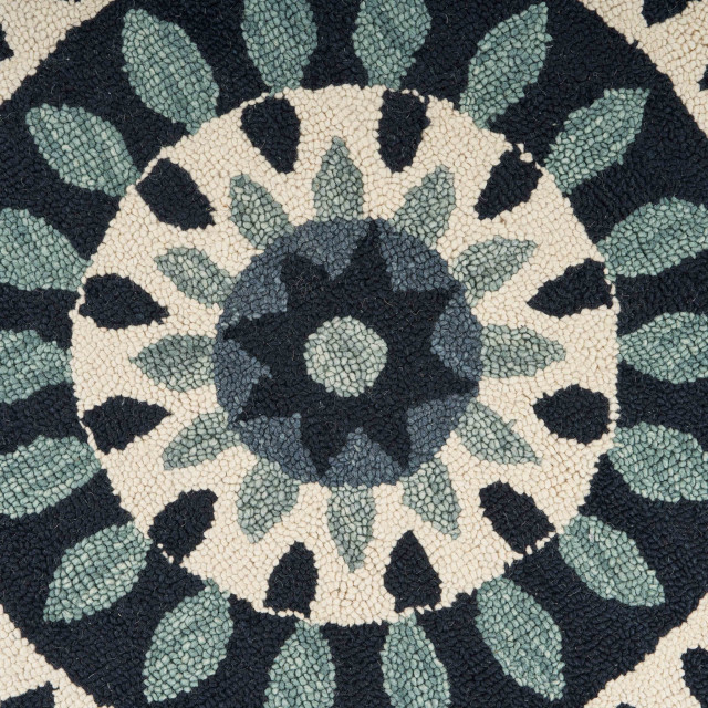 6" Round Blue Floral Bloom Area Rug - Contemporary - Area Rugs - by Ami ...