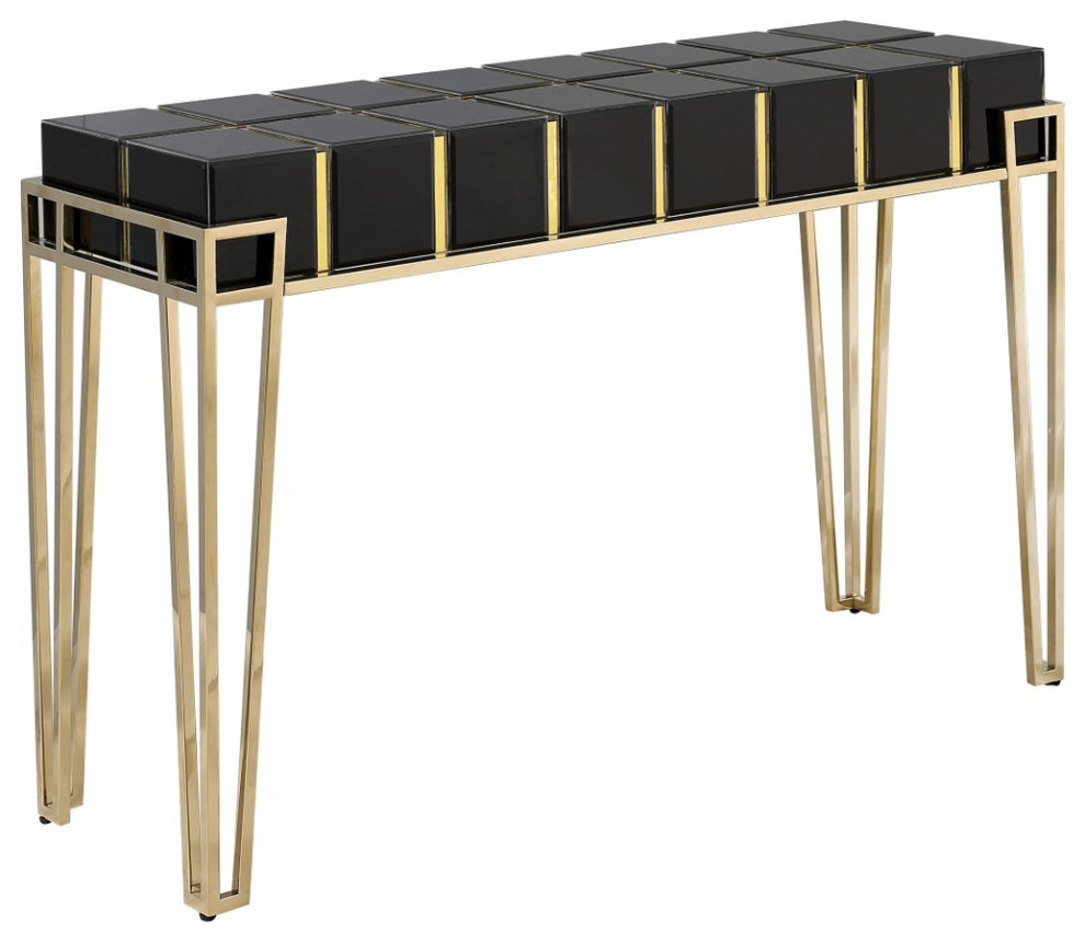 Gold and Black Sqaured Console Table - Contemporary - Console Tables ...