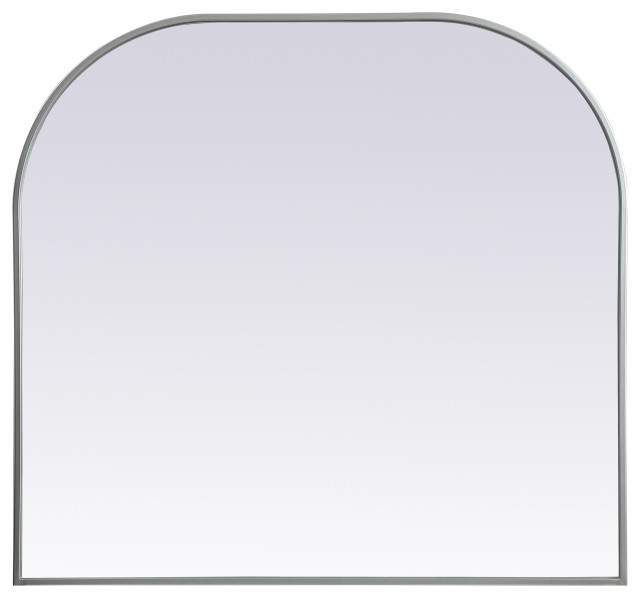 Metal Frame Arch Mirror 36X34 Inch, Black - Contemporary - Bathroom ...