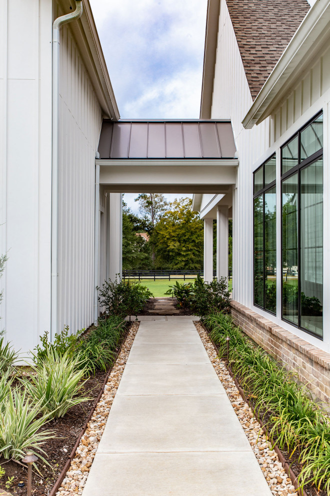 Reclaimed Brick with Board and Batten Modern Farmhouse on Acreage ...