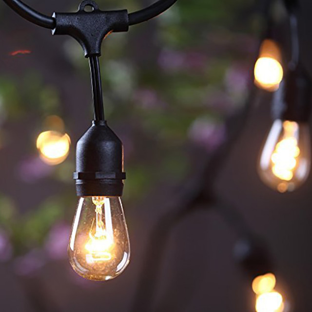 Brightech AmbiencePro Incandescent String Lights 11Watt S14, 48 Ft ...