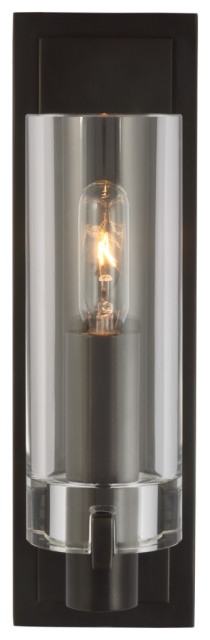 Sonnet Petite Single Wall Sconce, 1-Light, Bronze, 10"H (CHD 2630BZ-CG CU4AW) - Transitional ...