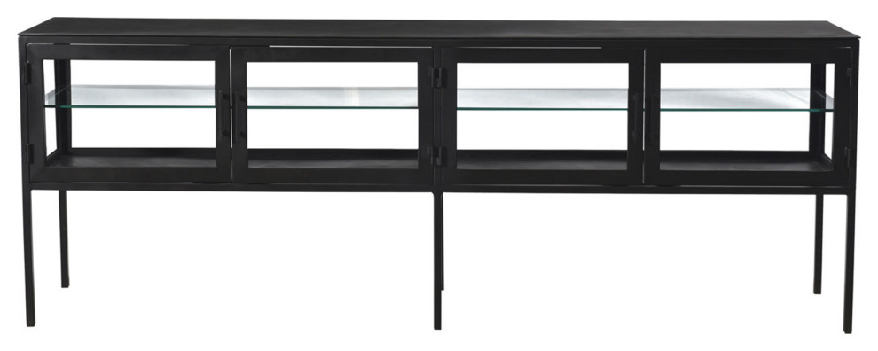 Modern Gunmetal Iron & Glass Sideboard - Industrial - Buffets And ...
