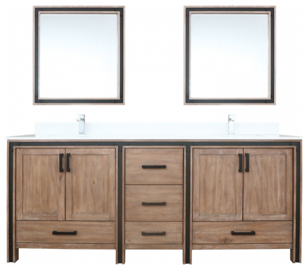 80" Double Sink Bathroom Vanity, Rustic Barnwood - Transitional - Bathroom Vanities And Sink ...