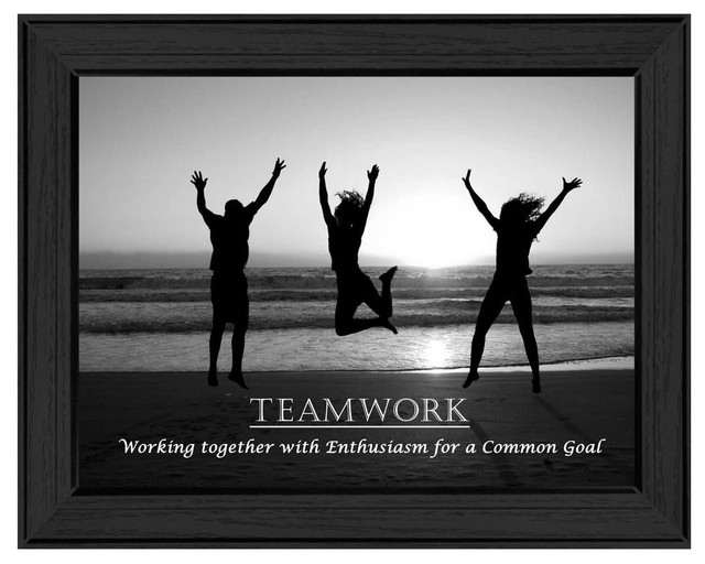 "Teamwork" By Trendy Decor4U, Printed Wall Art, Ready To Hang, Black ...