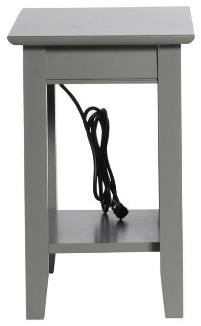 Nantucket Chair Side Table With Charger Atlantic Gray - Transitional ...