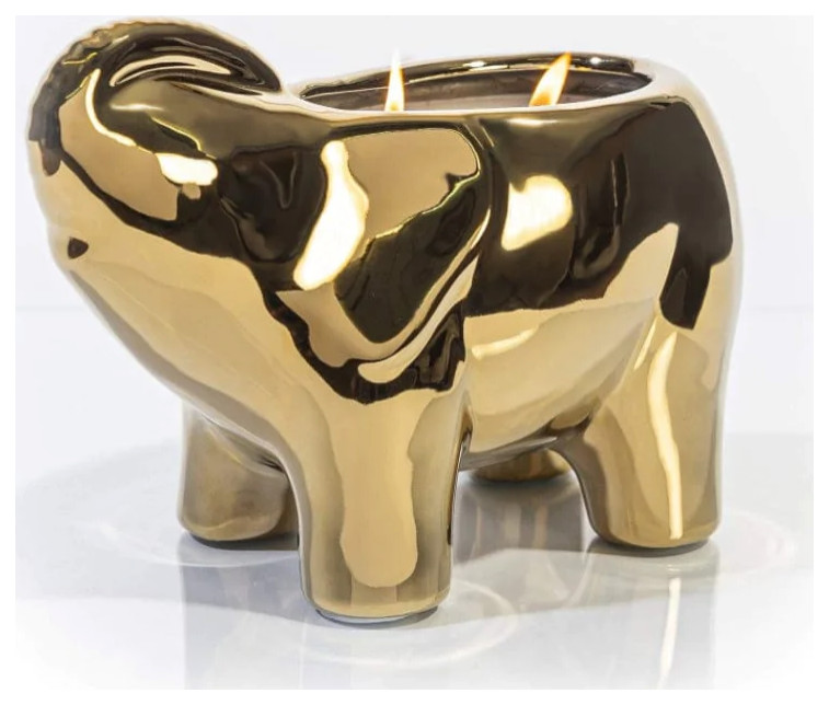 Gold Elephant Scented Candle, Wildflower - Contemporary - Candles - by ...