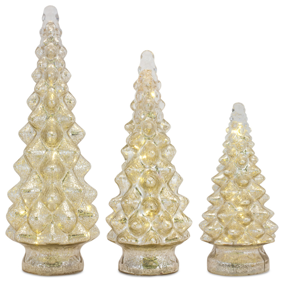 LED Tree Decor, 3-Piece Set - Traditional - Holiday Accents And ...