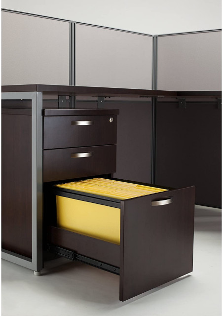 Contemporary File Cabinet, Lockable Design With 3 Storage Drawers ...