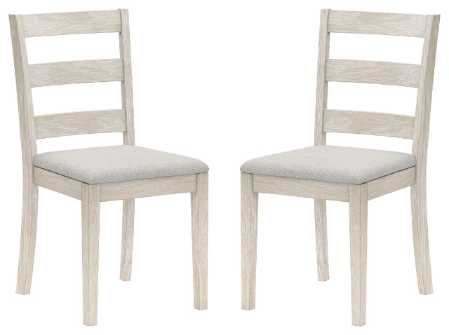 Hillsdale Spencer Wood and Upholstered Ladder Back Dining Chair, Set of ...