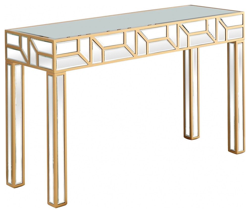 Gold Geometric Console Table - Contemporary - Console Tables - by ...