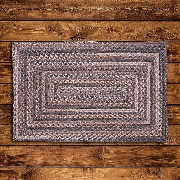 Gloucester Cashew 4' Square, Square, Braided Rug - Farmhouse - Area ...