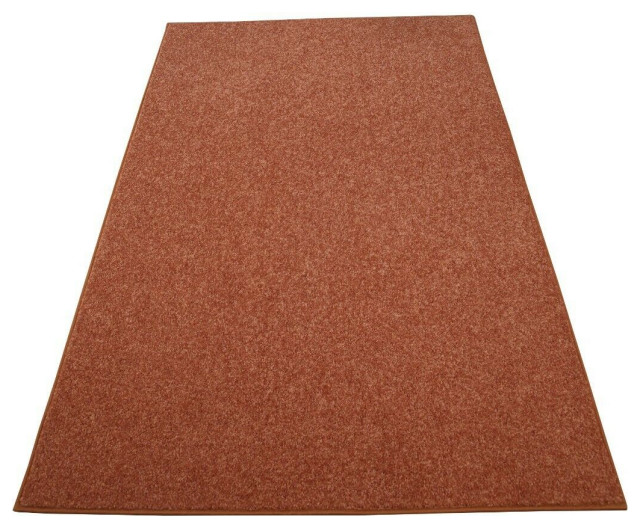 Furnish My Place Rust Solid Color Rug Made In Usa, 4' x 16' Oval ...