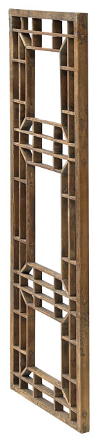 Vintage Restored Oriental Zen Geometric Wood Wall Panel Hws3774 - Asian ...