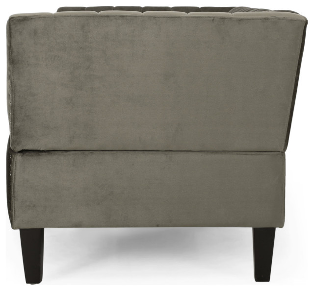 Judson Channel Stitch Velvet 3-Seater Sofa - Transitional - Sofas - by ...