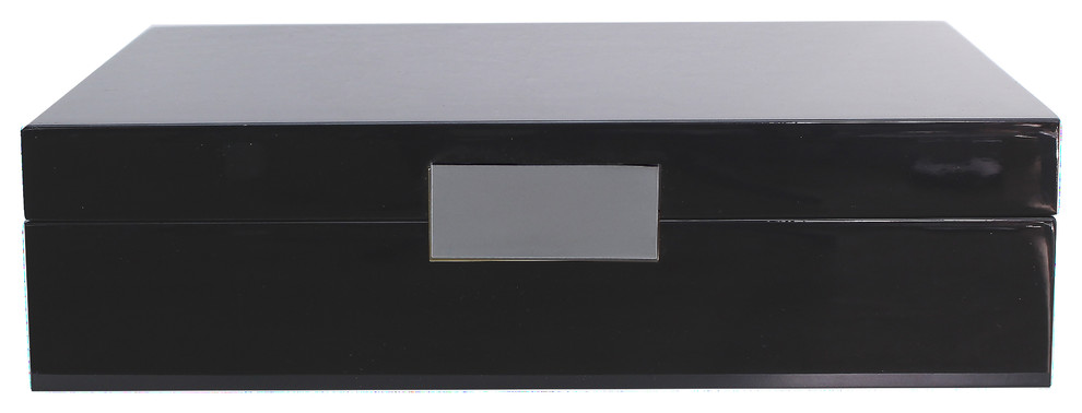 Addison Ross Large Black Lacquer Box With Silver - Contemporary ...
