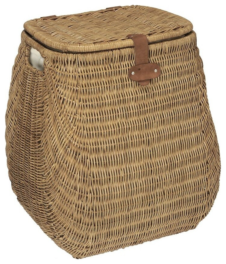 Wicker Hamper With Liner, 2 Load Capacity - Tropical - Hampers - by ...