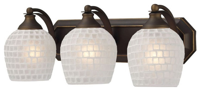 Dome Shaped Glass Shades 20" 28.5W 3 LED Vanity Light Fixture Curvy ...