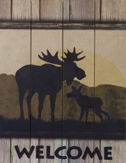 Moose Welcome Pallet Art - Rustic - Novelty Signs - by Furniture Barn ...