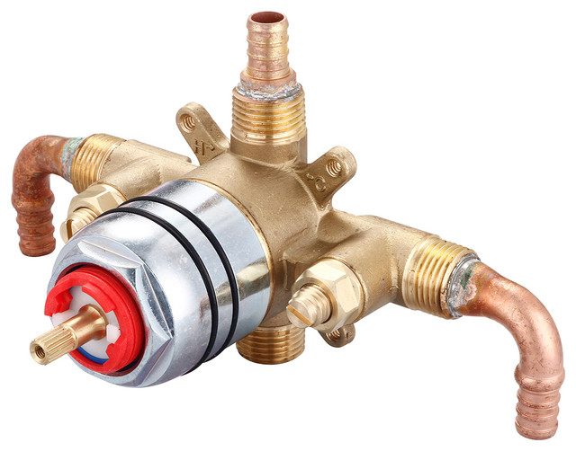 Single Handle Tub Shower Valve, Brass - Transitional - Tub And Shower ...