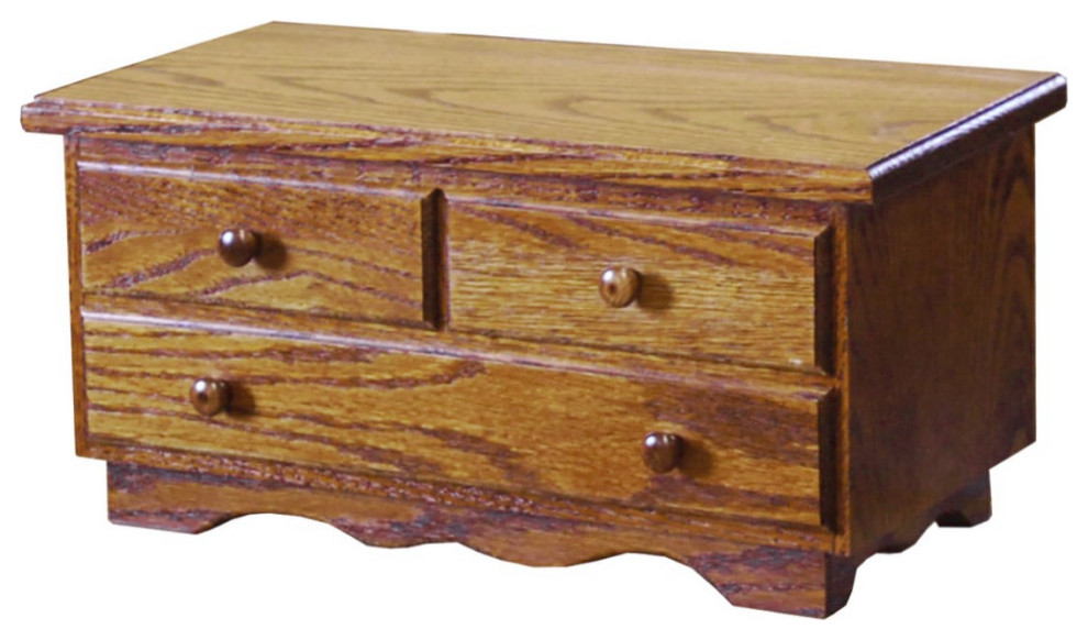 Amish Made Oak Jewelry Chest - Transitional - Jewelry Boxes And ...