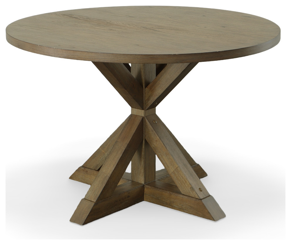 Diana Trestle Base Dining Table, Vintage Walnut - Transitional - Dining ...