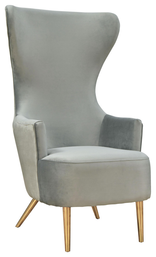 Julia Velvet Wingback Chair - Midcentury - Armchairs And Accent Chairs ...