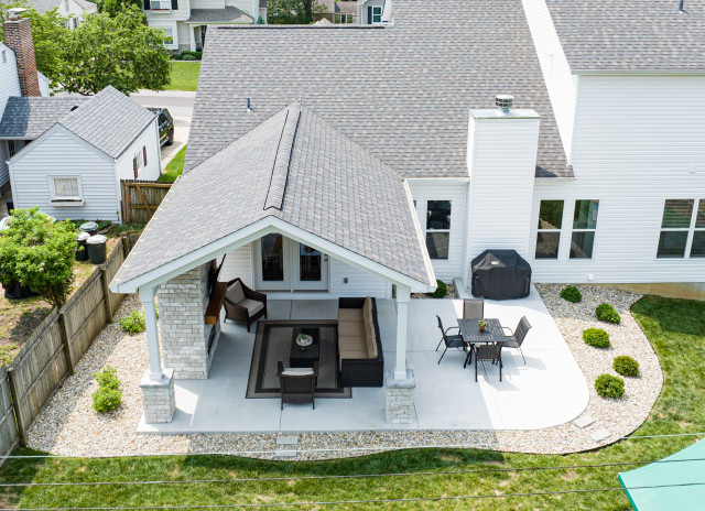 Outdoor Living: Overhang + Fireplace - Modern - Patio - St Louis - by ...