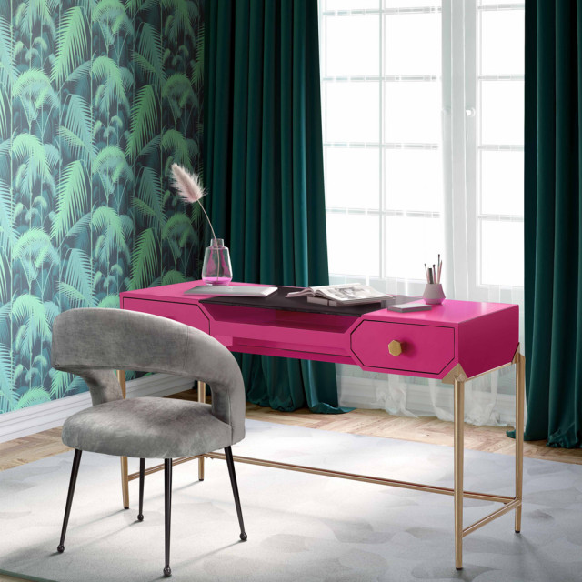 Pink and Gold Computer Desk, Writing Desk - Contemporary - Desks And ...