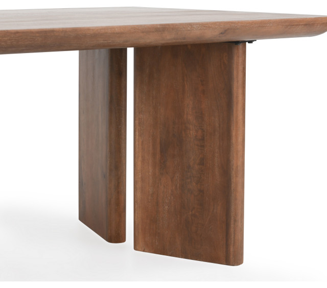 Selena 84" Mango Wood Dining Table, Umber - Transitional - Dining ...