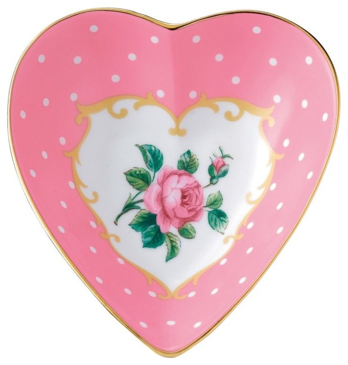 Royal Albert Heart Tray Cheeky Pink - Traditional - Serving Dishes And ...
