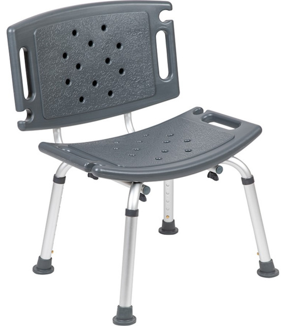 Flash Hercules Bath/Shower Chair/Extra Large Back, Gray - Contemporary ...