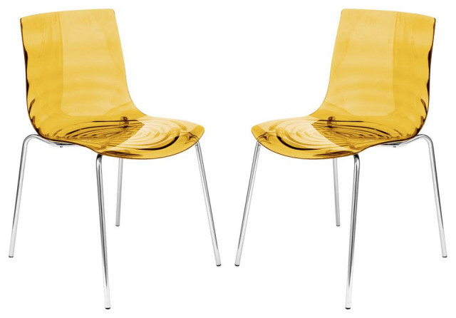 Leisuremod Astor Water Ripple Design Dining Chair Set Of 2 Ac20Or2 ...